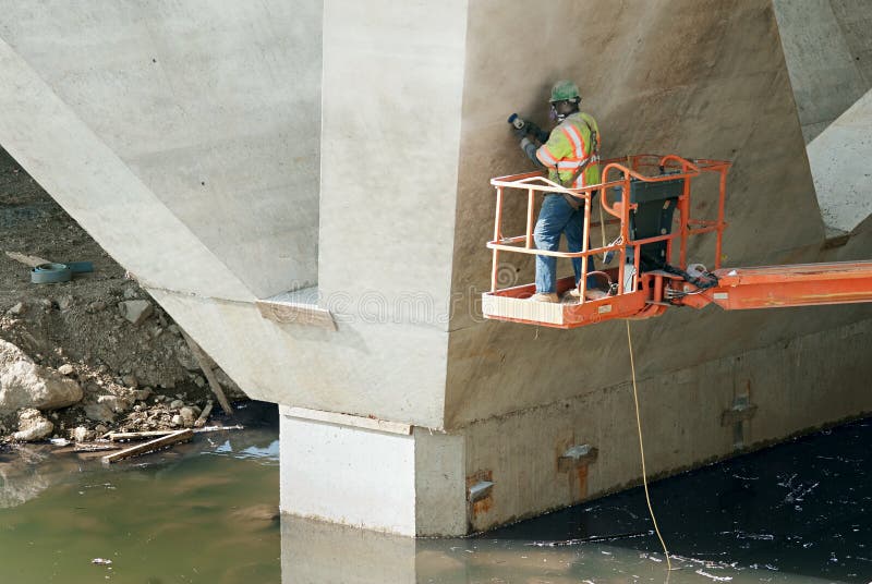 Bridge Construction Worker stock image. Image of architectural - 8861663
