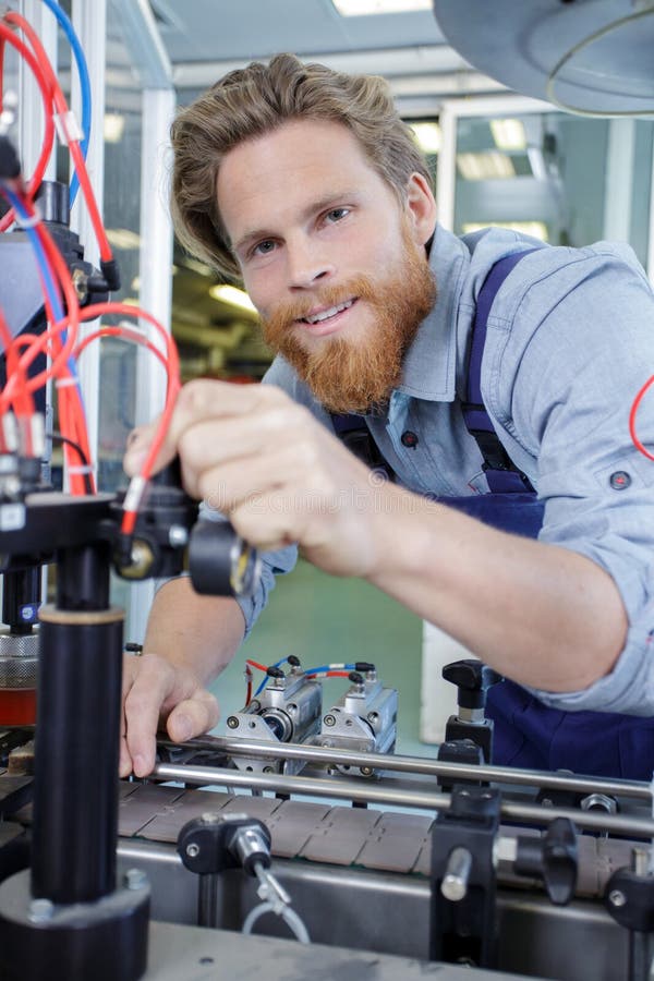 Man Working with Cables and Electrical Box Stock Photo - Image of ...