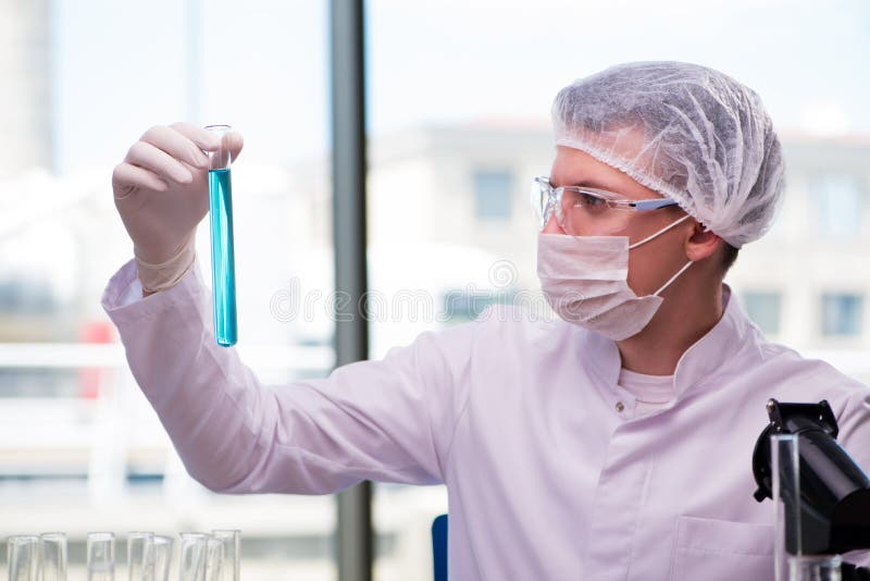 The Man Working in the Chemical Lab on Science Project Stock Image ...