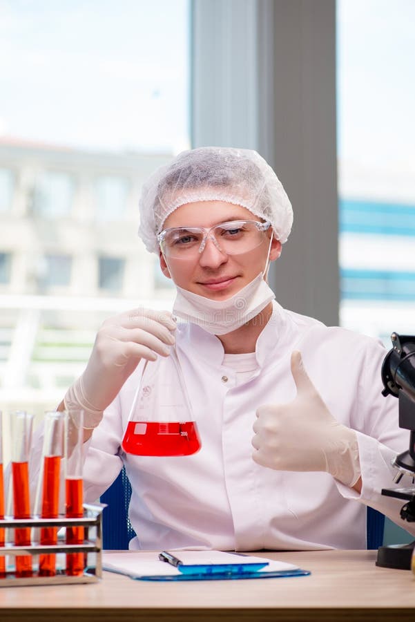 The Man Working in the Chemical Lab on Science Project Stock Image ...
