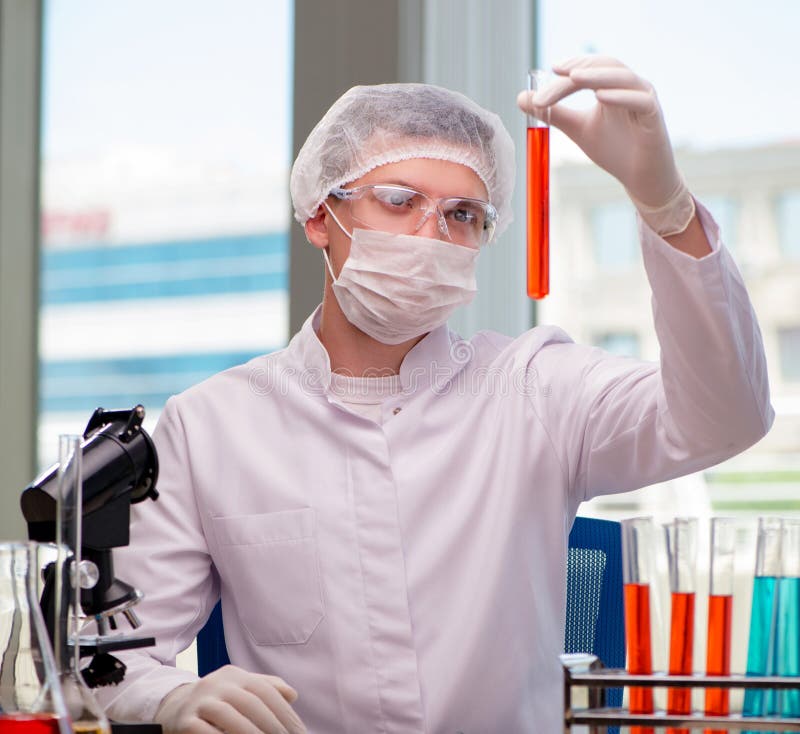 Man Working in the Chemical Lab on Science Project Stock Photo - Image ...