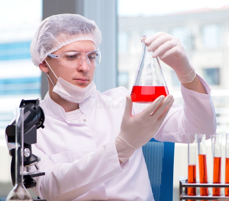 Man Working in the Chemical Lab on Science Project Stock Image - Image ...