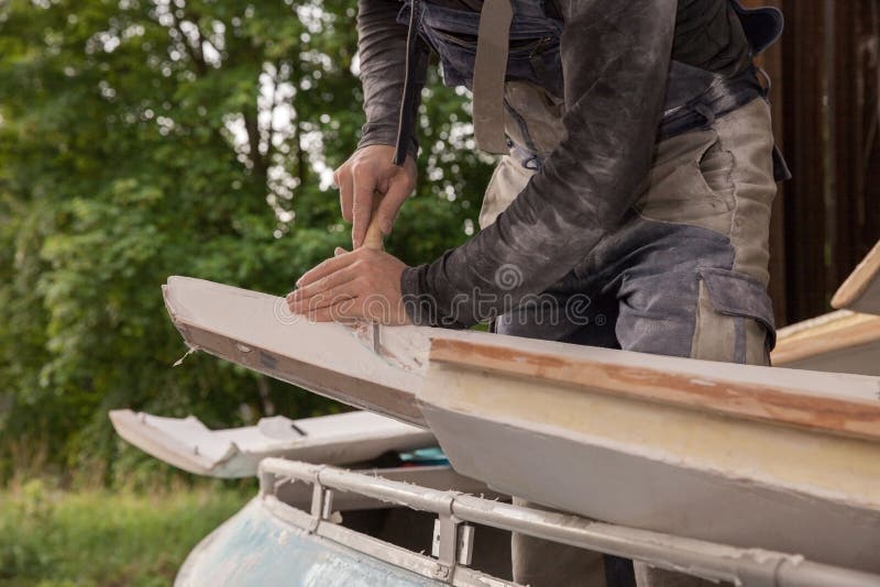 Man working with a chisel stock photo. Image of wood - 55337646