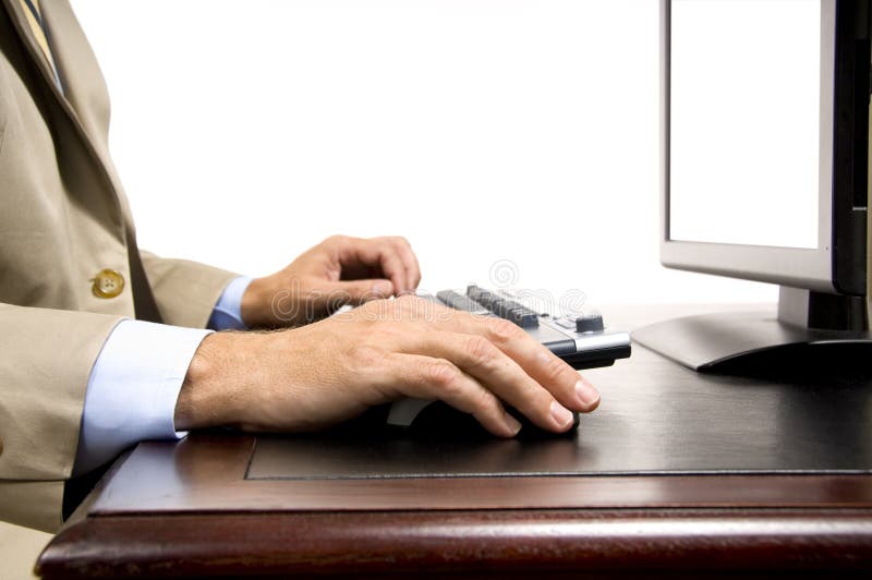 Man Working on Computer stock photo. Image of keyboard - 6801818