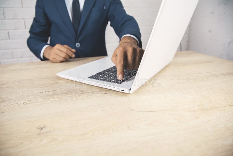 Man working in computer stock photo. Image of designer - 175913144