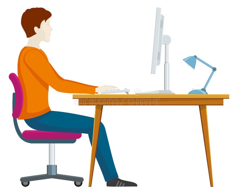 Man Pc Side View Stock Illustrations – 99 Man Pc Side View Stock ...