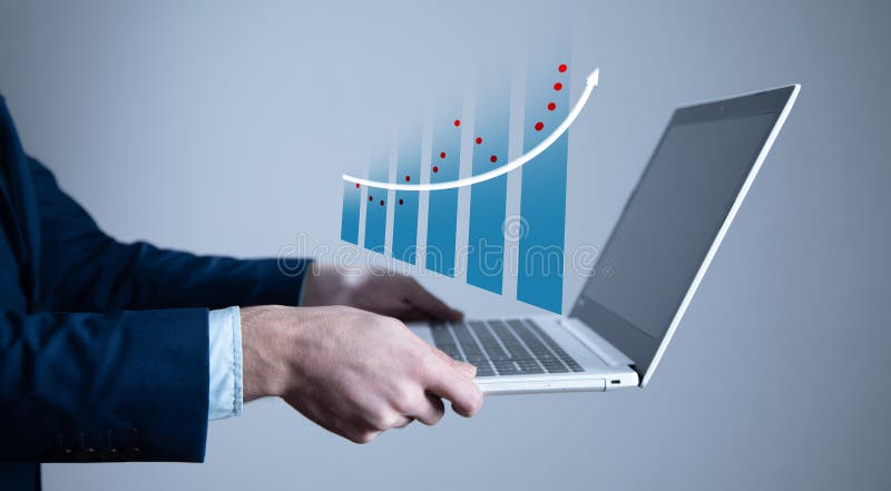 Man Working Computer with Growth Stock Image - Image of growth, work ...