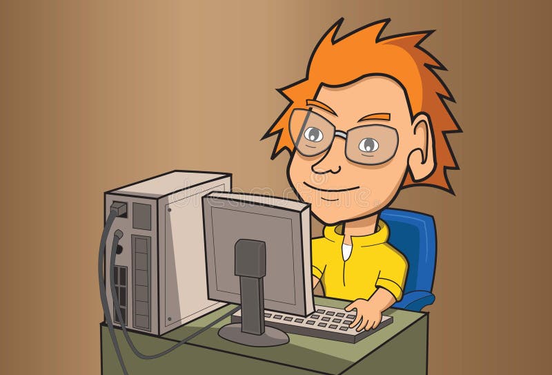 Cartoon Man Working Computer Stock Illustrations – 21,281 Cartoon Man ...