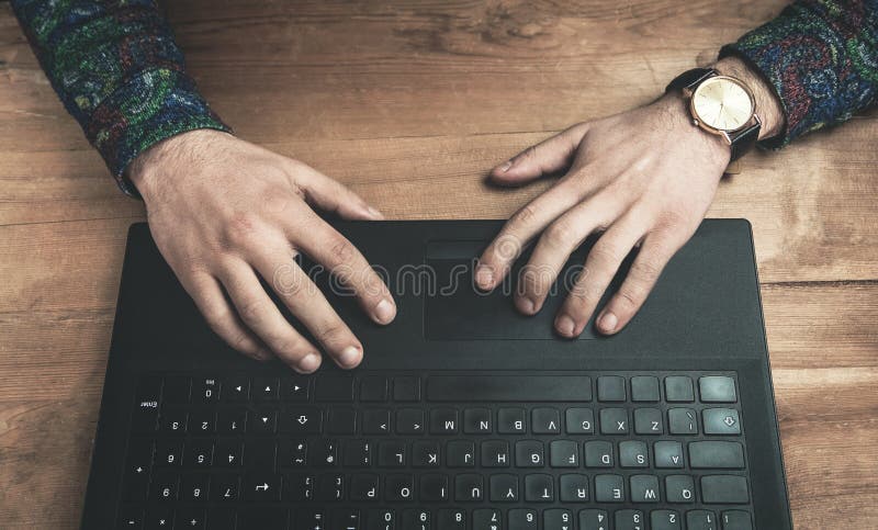 Weird Shocked and Surprised Geek Man in Nerd Glasses Working on Laptop ...
