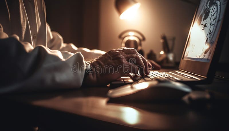 Man Working on Computer Person Working on Computer Person Watching Tv ...