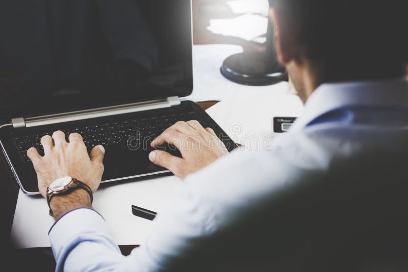 Man working in computer stock image. Image of career - 137364029