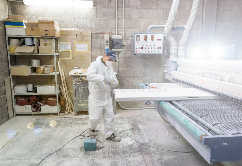 Man Working on Construction Factory Stock Photo - Image of workshop ...