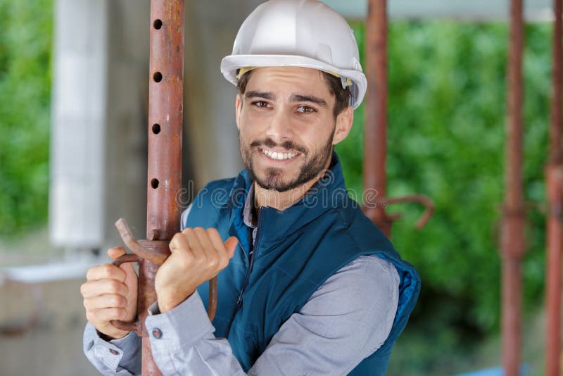 Man Working with Copper Pipes Stock Photo - Image of design, build ...