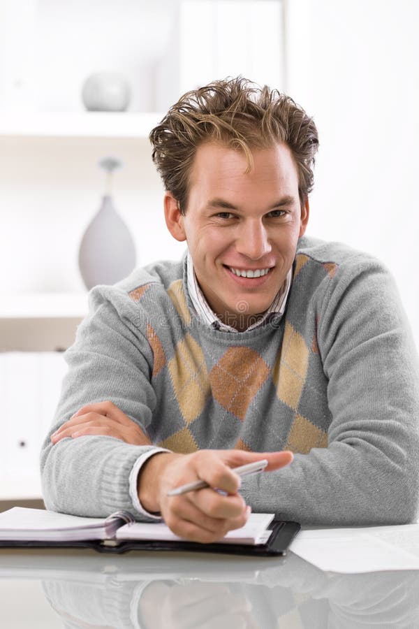 Man working at desk stock photo. Image of european, document - 7656532