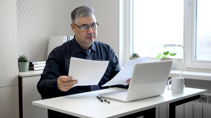Businessman at His Desk: Office Work Concept Stock Photo - Image of ...