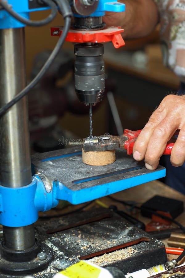 Man Working on Drilling Machine Stock Image - Image of renovation ...