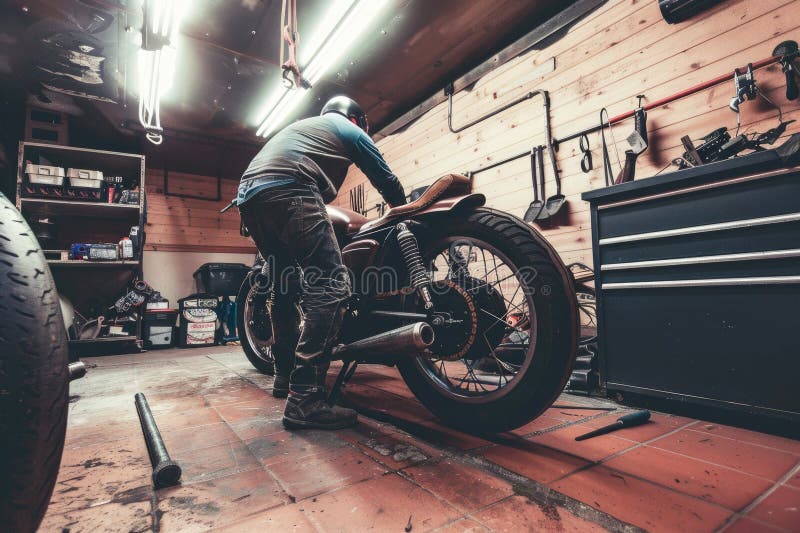 Motorcycle Mechanic Focused on Repairing and Tuning Bikes in an ...