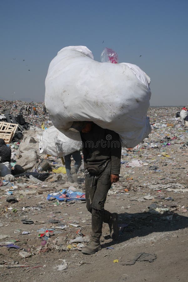 Garbage Dump with Plastic Bags and Food Waste. Recycling of ...