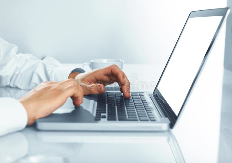Set of Man Pushing a Button on a Touch Screen Stock Photo - Image of ...