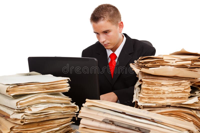 Man working hard stock photo. Image of business, isolated - 16114126