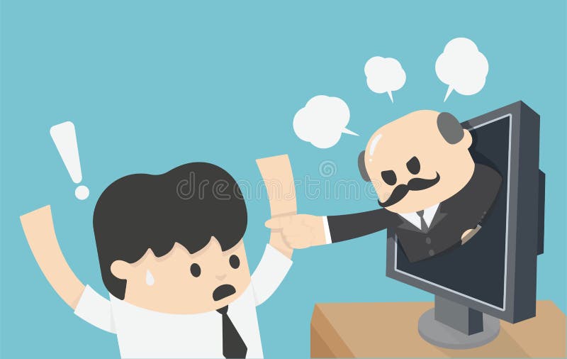 Concept Angry Boss is Shouting To His Employee Stock Vector ...