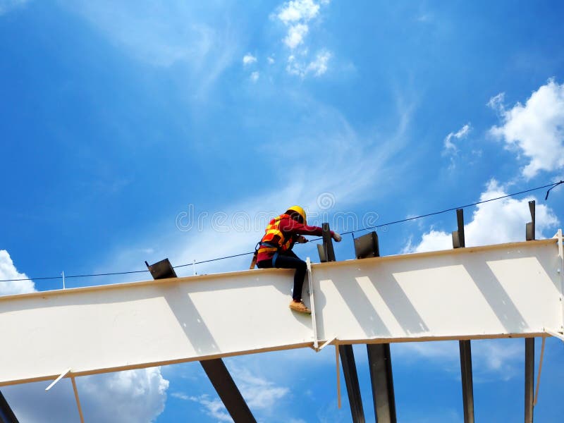 Man Working on the Working at Height Editorial Stock Photo - Image of ...