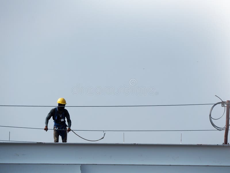 Man Working on the Working at Height on Construction Editorial Photo ...