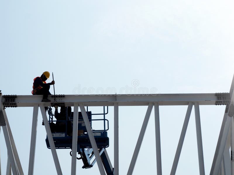 Man Working on the Working at Height on Construction Editorial Image ...