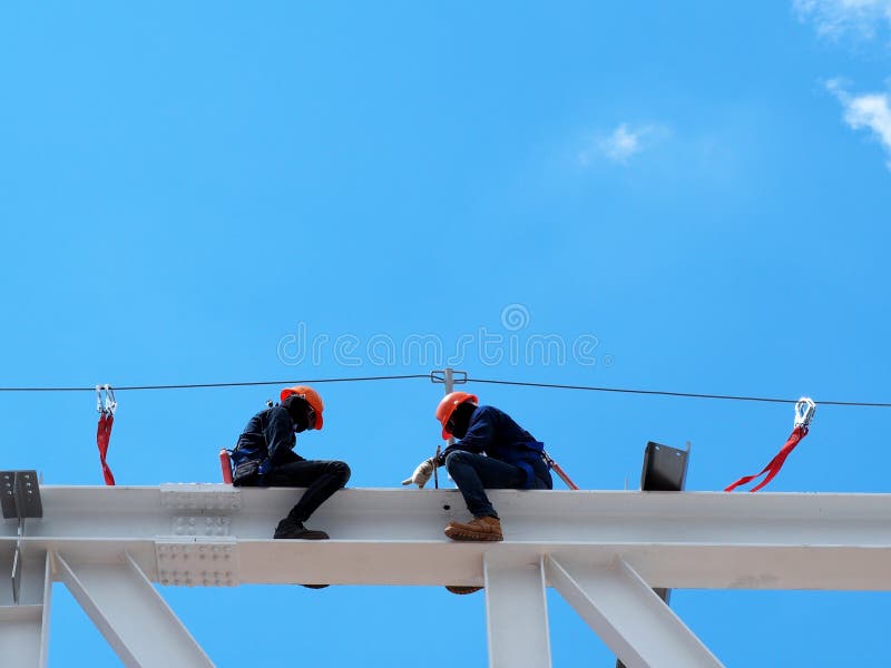Man Working on the Working at Height on Construction Editorial Stock ...