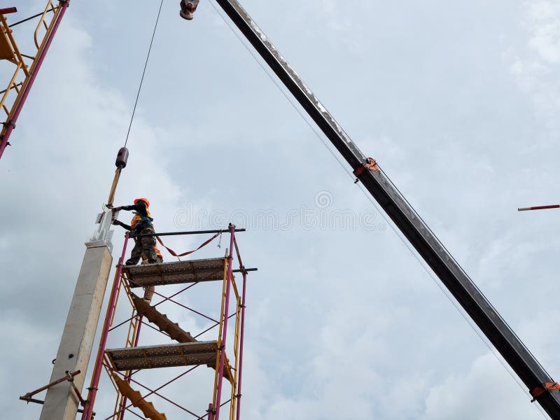 Man Working on the Working at Height on Construction Stock Image ...