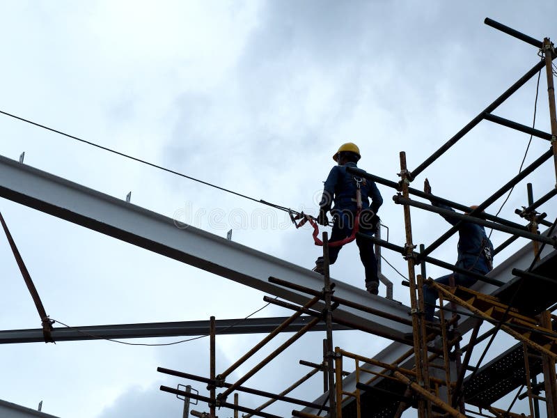 Man Working on the Working at Height on Construction Stock Image ...
