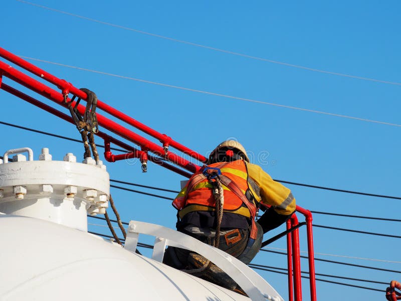 Man Working on the Working at Height Stock Photo - Image of outdoor ...