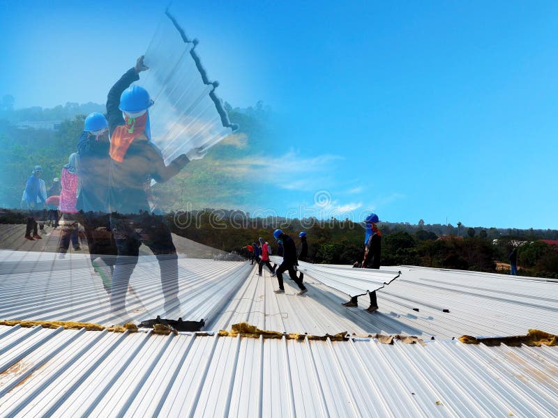 Man Working on the Working at Height Stock Photo - Image of outdoor ...