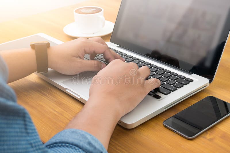 Man working on his laptop stock photo. Image of education - 67957404
