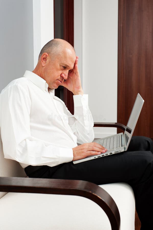 Man working at home stock image. Image of home, happy - 24867487