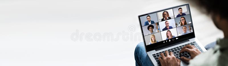 Home Online Group Videoconference Stock Photo - Image of conference ...