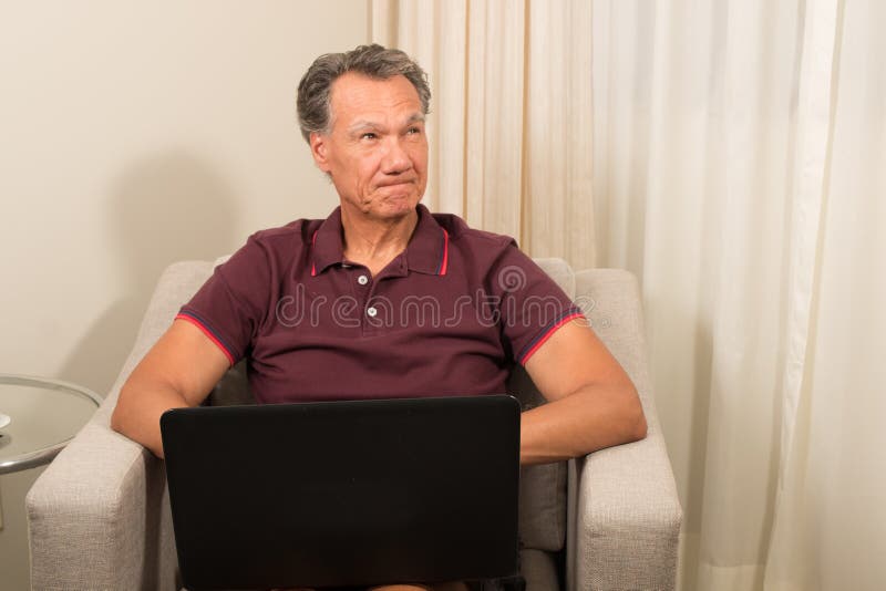 Man Working from Home on His Computer Stock Image - Image of call ...