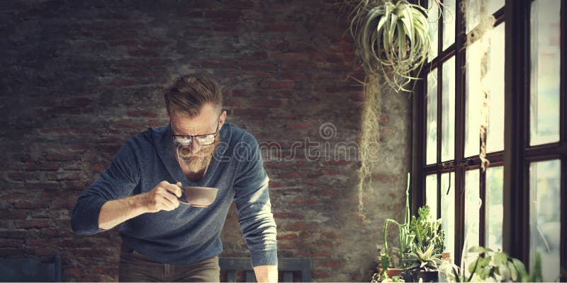 Man Working Home Office Start Up Ideas Concept Stock Photo - Image of ...