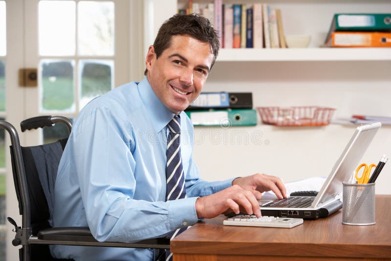 Man Working from Home Using Laptop Stock Image - Image of portrait ...