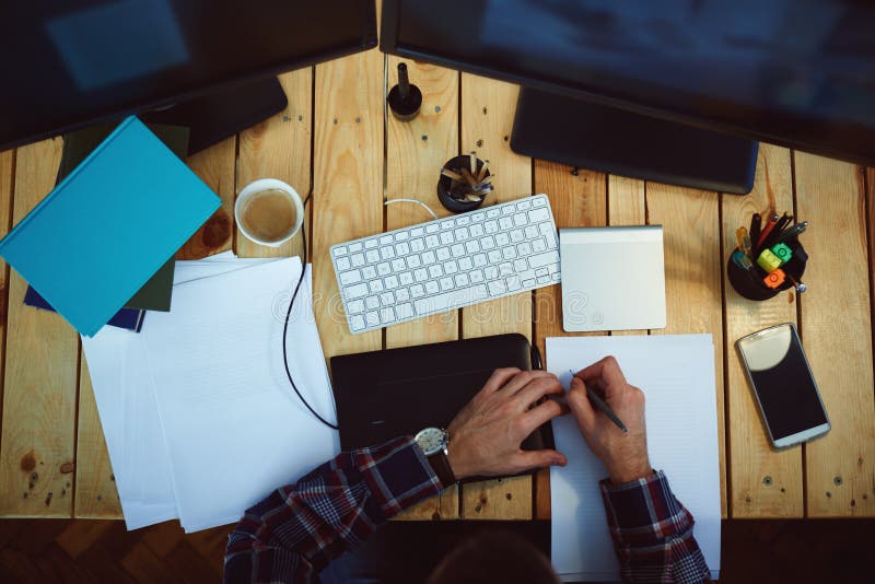 Man working at home stock image. Image of adult, computer - 47732365