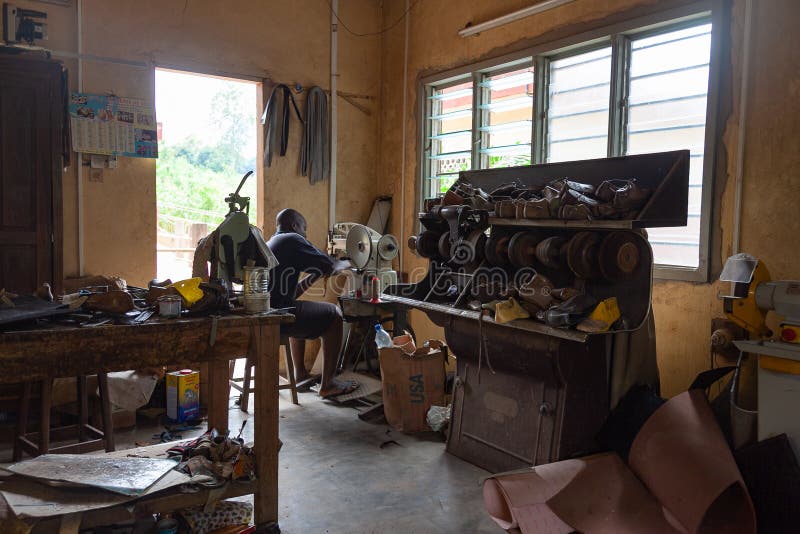 Shoemaker Workshop, Benin, Africa Editorial Stock Image - Image of ...