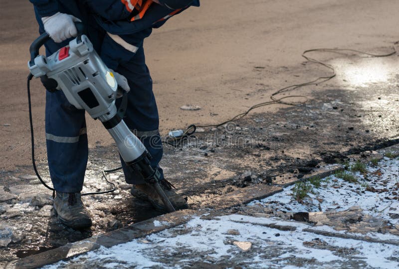 Man working a jackhammer stock image. Image of jack, worker - 81704977