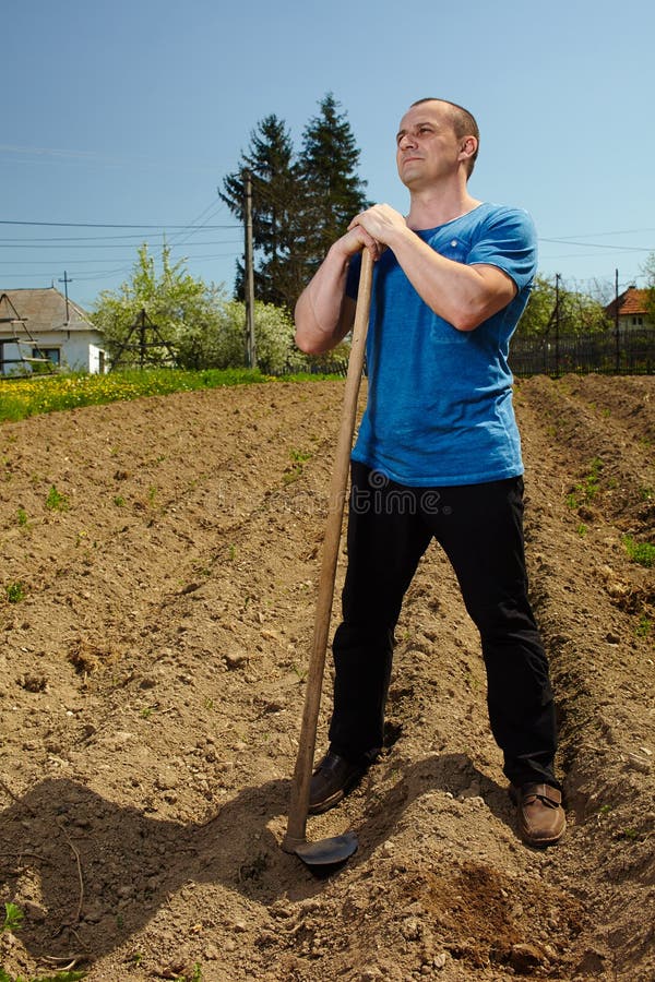 Man working the land stock image. Image of land, natural - 36662785