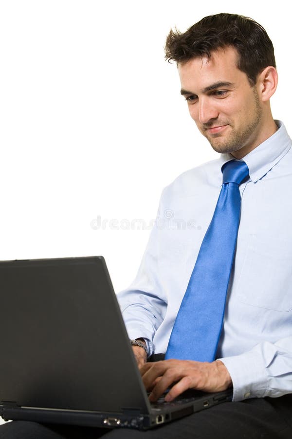 Man working on laptop stock image. Image of type, corporate - 2687987