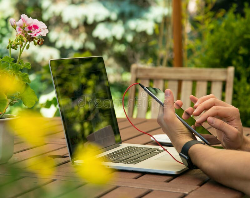 Man working on laptop stock image. Image of lifestyle - 68256177