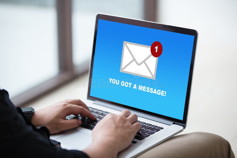 You`ve Got a Mail Message on Laptop Screen Concept Stock Image - Image ...