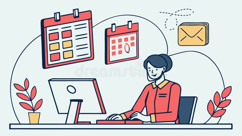 Man Working on Laptop, Remote Office Tasks, Vector Design Generative AI ...