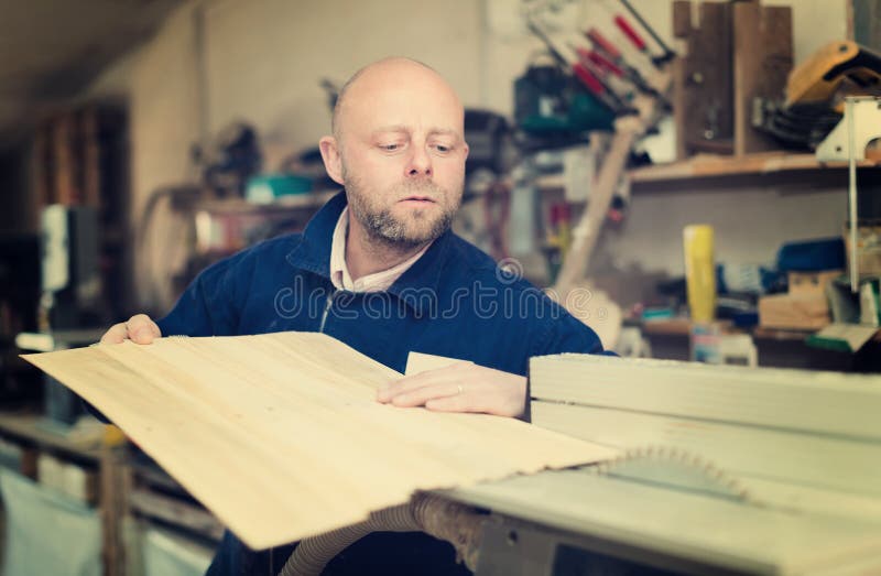 Man Working on a Machine at Guitar Workshop Stock Image - Image of ...