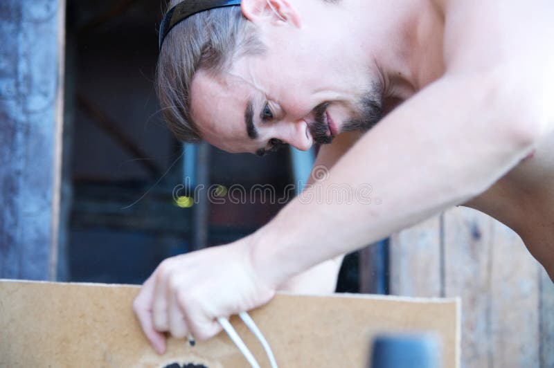 Man working making craft stock image. Image of working - 101902371