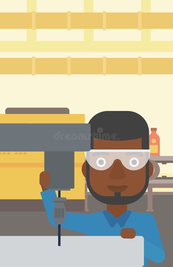 Worker Factory Using Drill Machine Stock Illustrations – 54 Worker ...